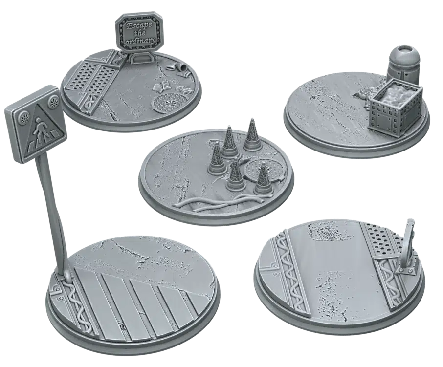 Cyberpunk 40mm Bases - ForMySin Designs - Models and Minis UK